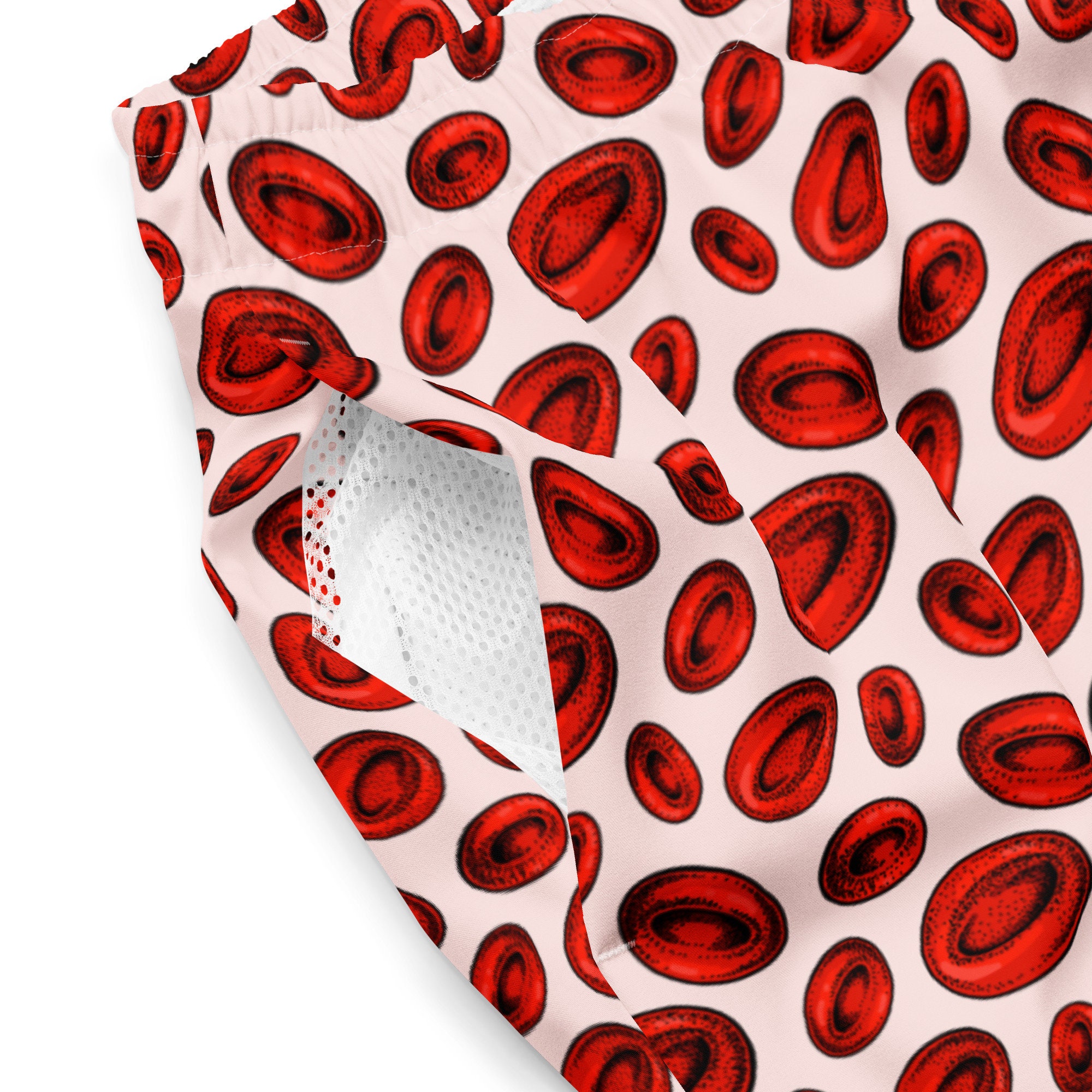Red Blood Cells AOP Swimming Trunks, Summer Beach Pool Mens Swim Trunks ...