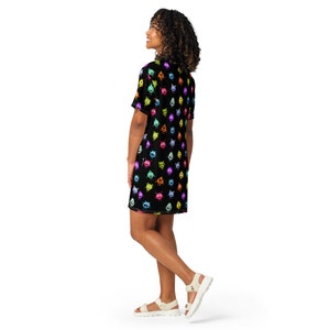 Aliens Sci-fi T-shirt Dress, Outer Space UFO Shirt Dress, All Over ...