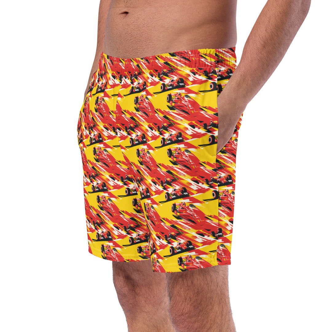 Racing Theme Swim Trunks, Racing Lover Summer Beach Swimming Trunks ...