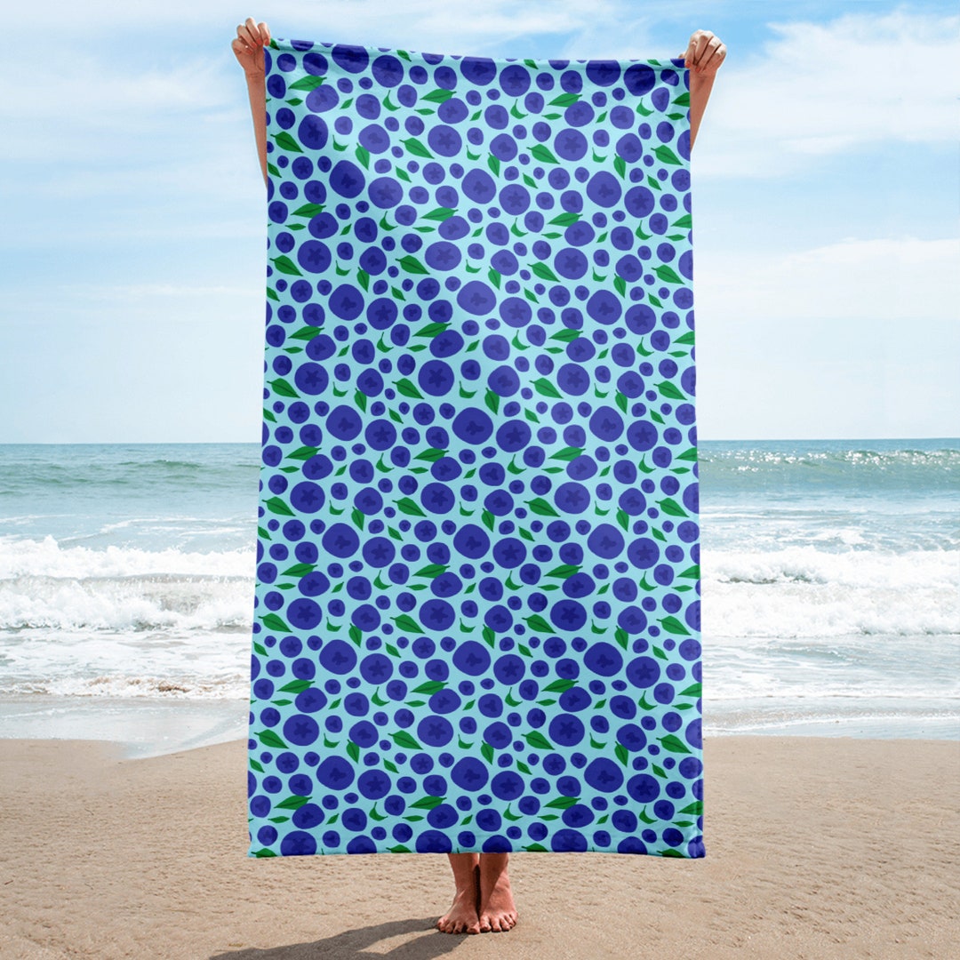 Blueberry Fruit Beach Towel, Bath Pool Towel, Beach Party Picnic Towel ...