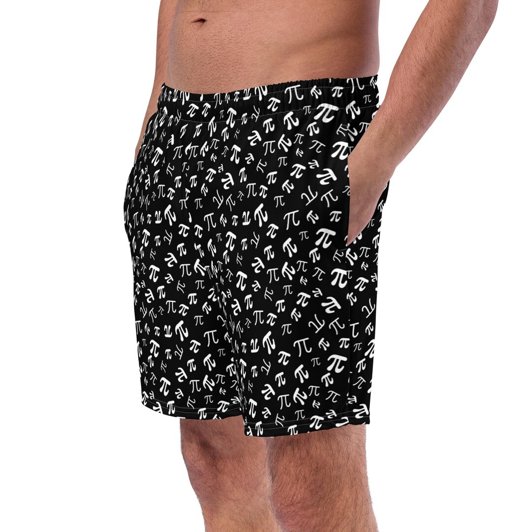 Math Pi Symbols Printed Men's Swim Trunks, All Over Print Summer Beach ...