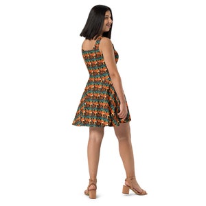 Miami Beach Sunset Printed Skater Dress for Women, Vacation Patterned ...