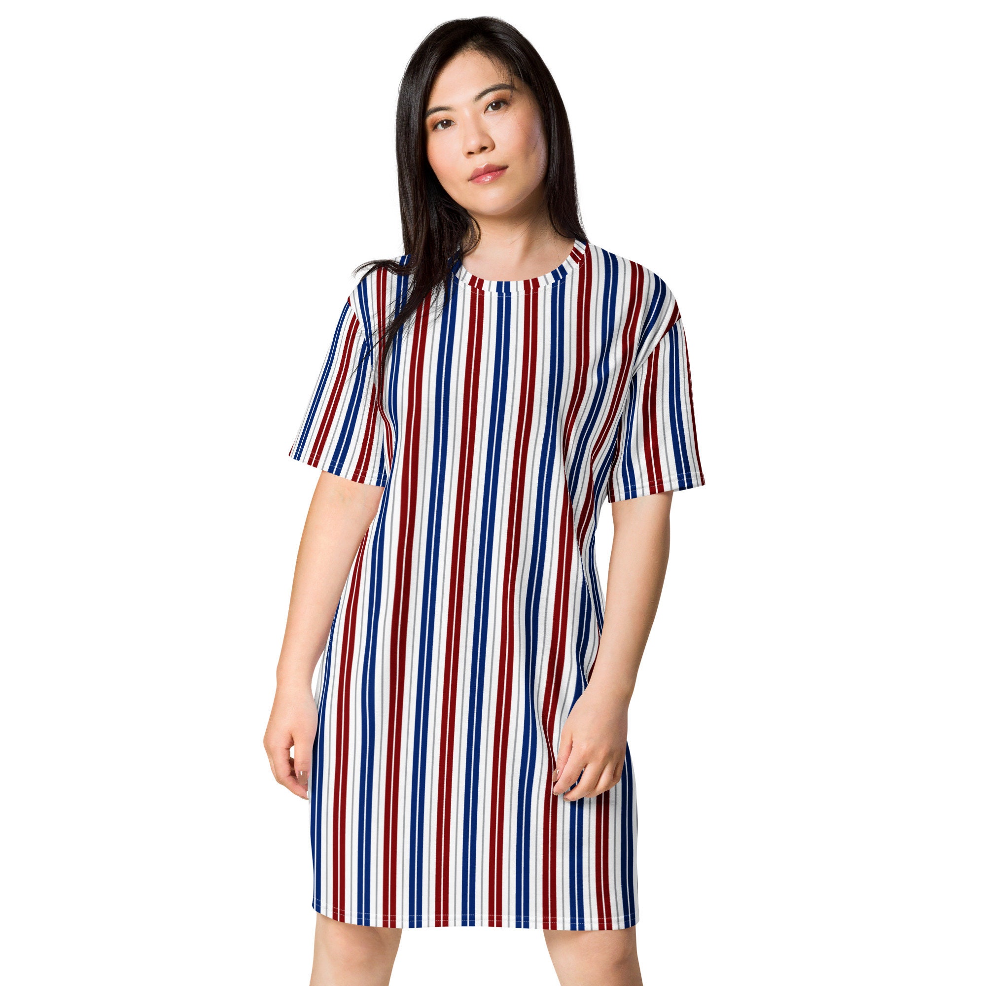 USA Patriotic Freedom T-shirt Dress Women, American Flag Printed Shirt ...