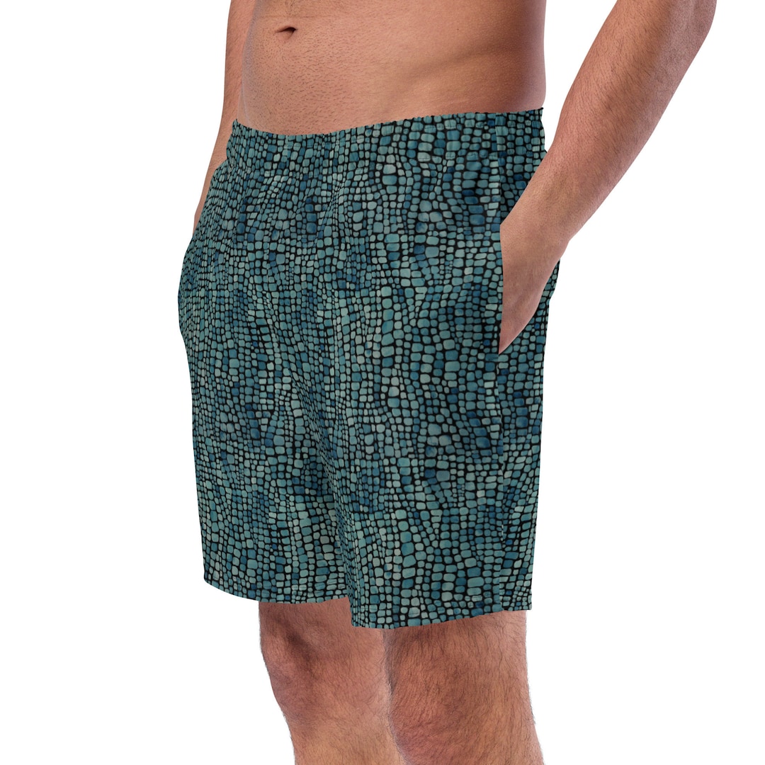 Alligator Skin Printed Mens Swim Trunks, AOP Swimming Trunks, Summer ...