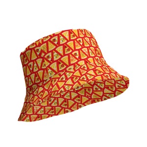 Pizza Food Printed Reversible Bucket Hat, Foodie Hat, Summer Beach Hat ...