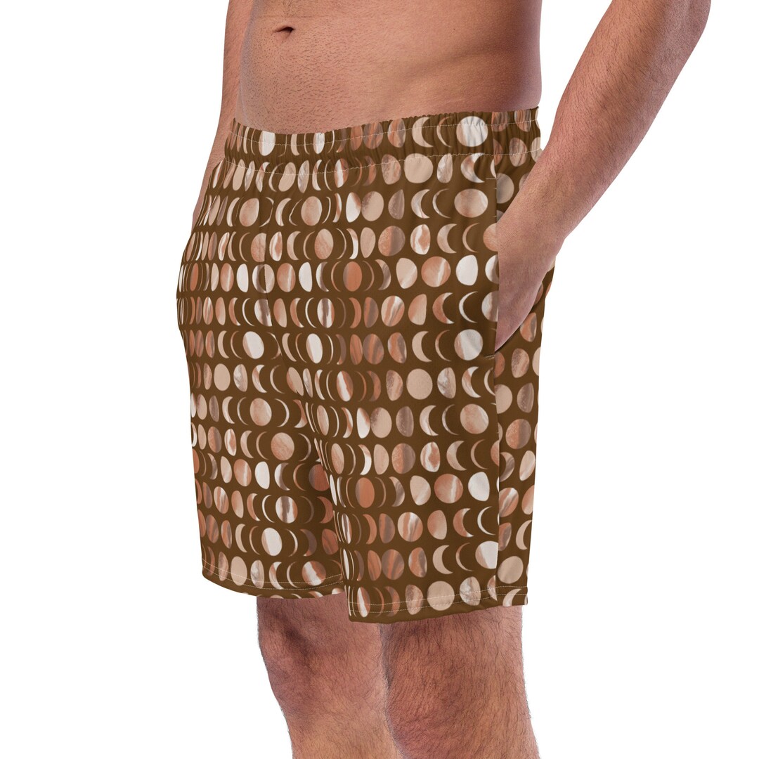 Universe Moon Stars Printed Swimming Trunks, Outerspace Galaxy AOP Mens ...