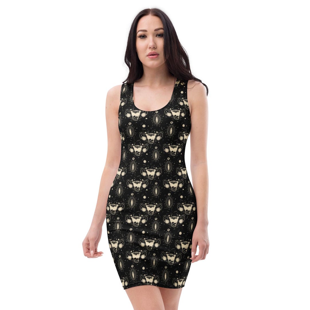Female Anatomy Printed Bodycon Dress, Gynecology Student Teacher Dress ...