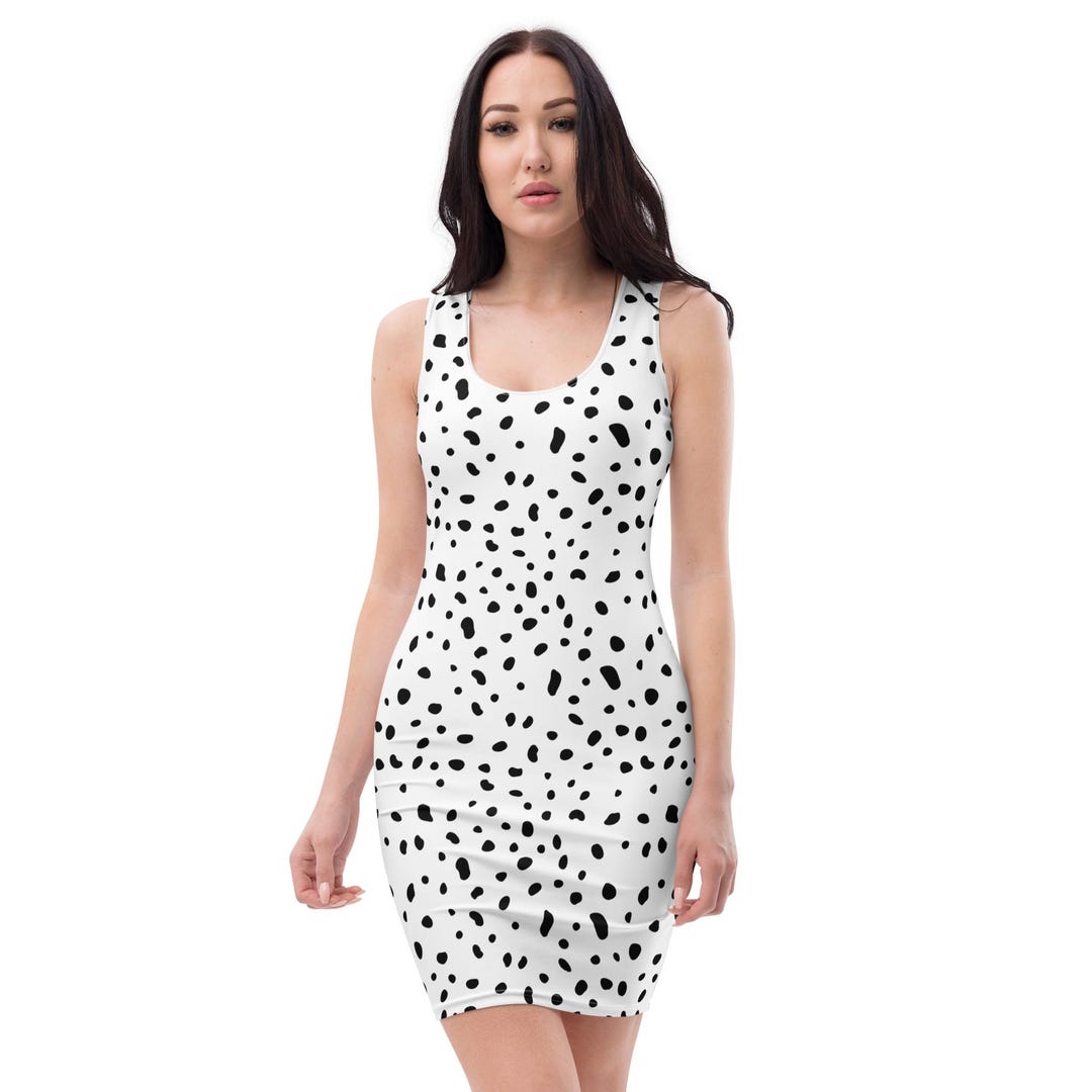 Dalmatian Spots Bodycon Dress, Dalmatian Dog Mom Gifts, Summer Beach ...
