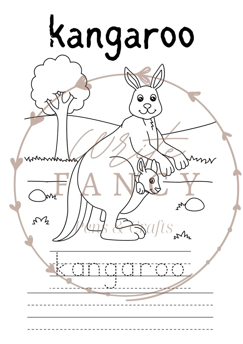 Libro para colorear y escribir animales, práctica de escritura a mano ...