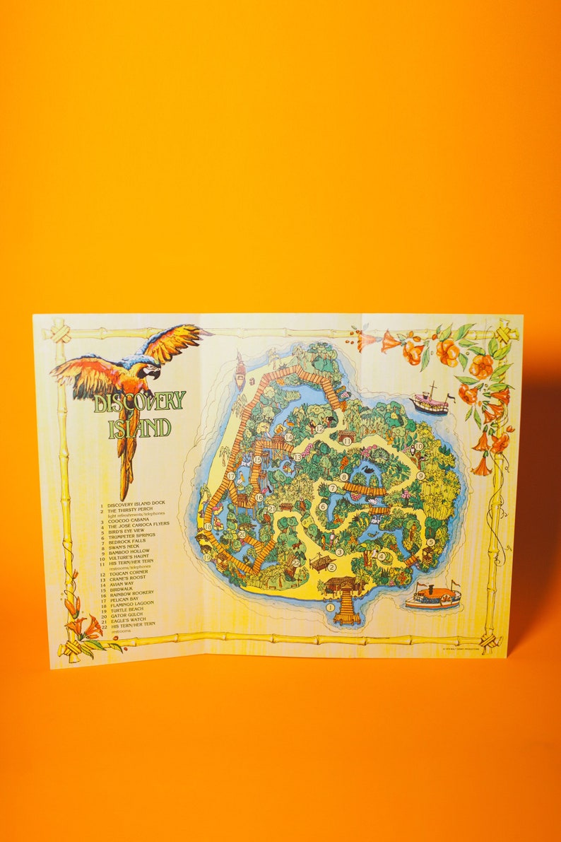 Vintage Disneys Discovery Island Map - Etsy