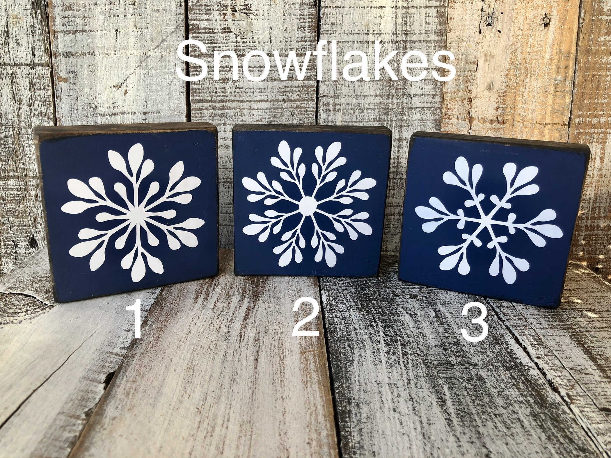 Snowflake Shelf Sitter Blocks: Winter Tiered Tray Decor - Etsy