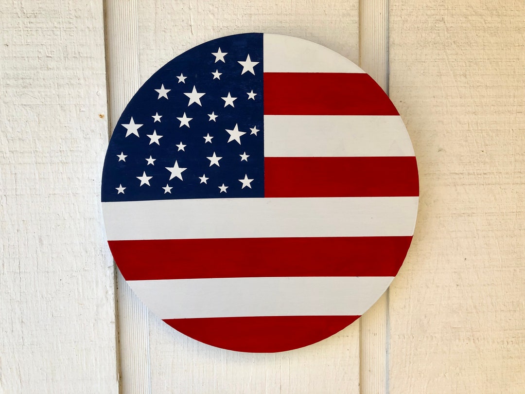 American Flag Sign, Fourth of July, Patriotic Decor, Red White and Blue ...