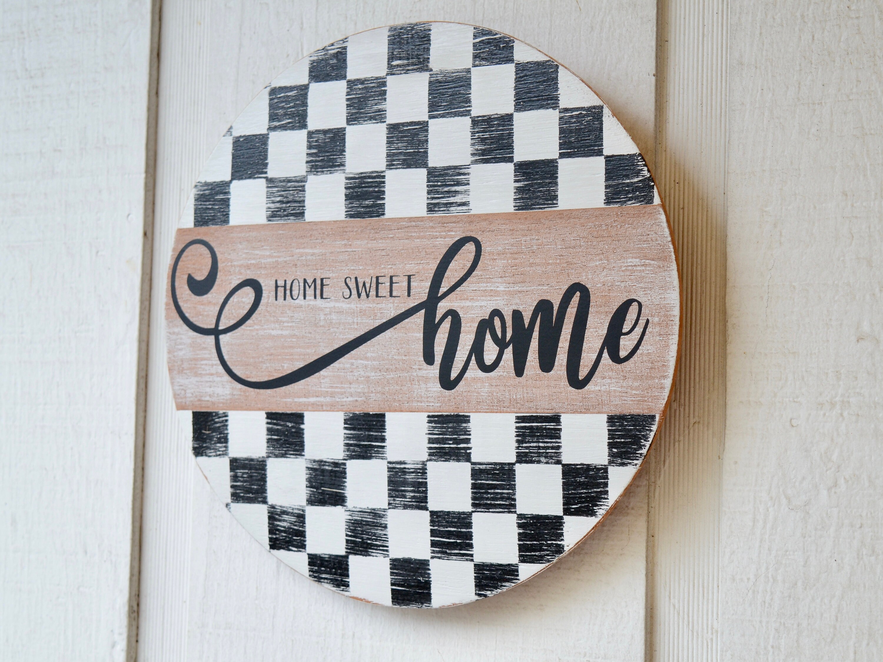 Home Sweet Home Customizable Wall Sign, Checkered, Hand Painted, Home ...