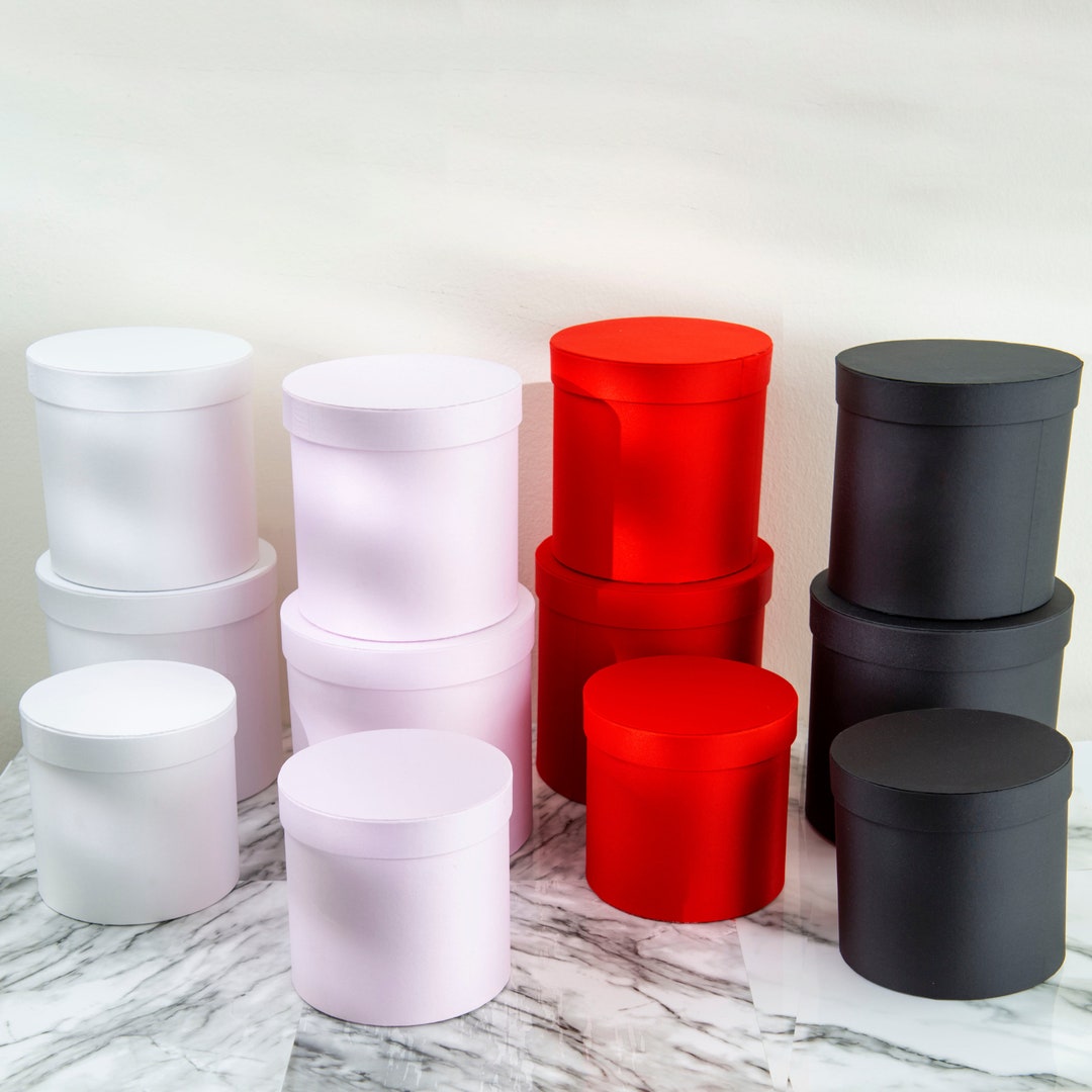 Satin Round Flower Box Flower Box Shiny Flower Box Gift Wrapping ...