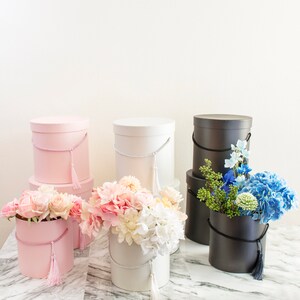 3 Sizes Round Flower Box With Tassel and Lid Flower Box Valentines Day ...