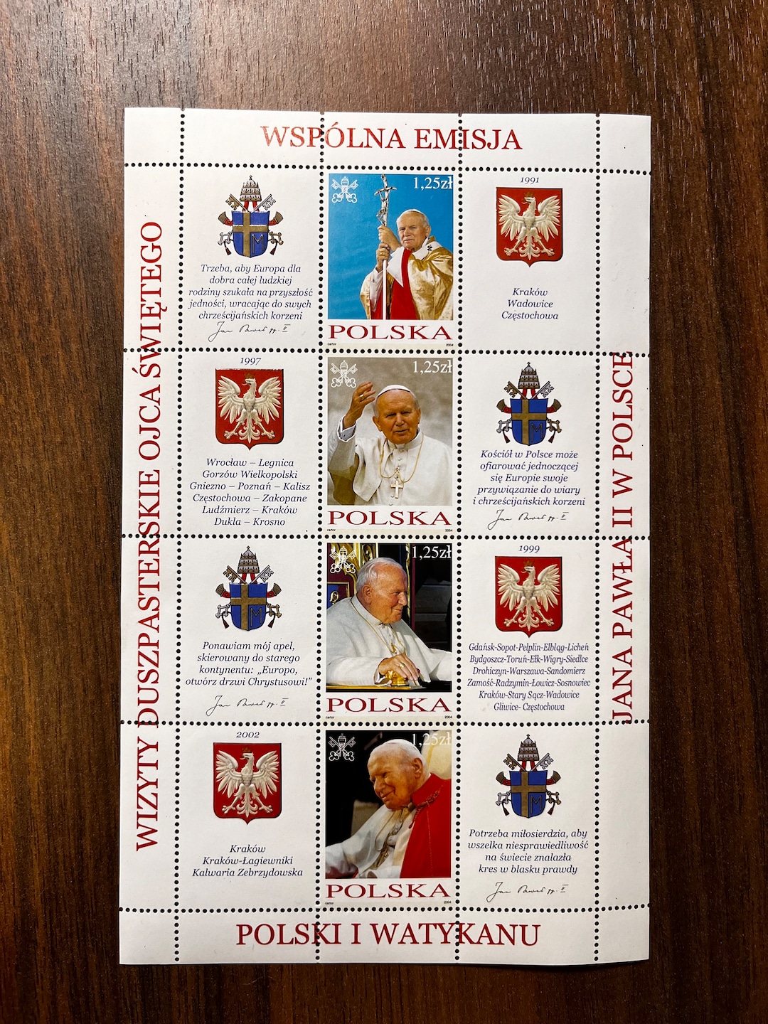 Vatican Stamps, Poland Stamps With Pope, Pope John Paul II, Stamps Poland Pope, 8 Visit of Pope ...