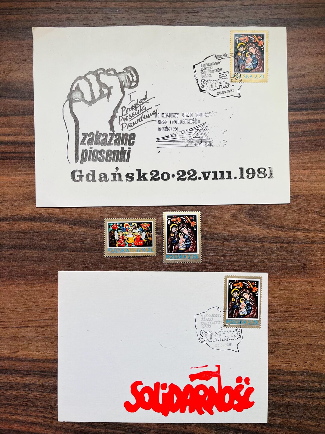 Vintage 1981 Solidarnosc Cards: Poland Solidarity Movement Memorabilia ...