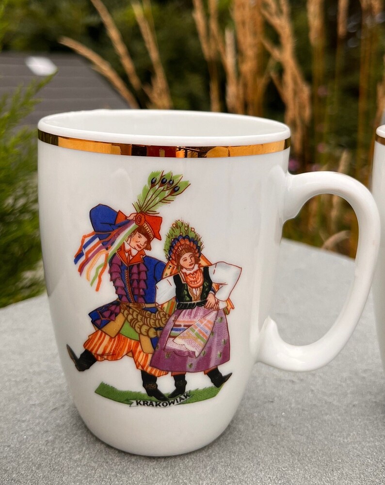 Polish Folk Dance Mug, 1970 Poland Karolina Pottery Mug, Vintage Folk ...