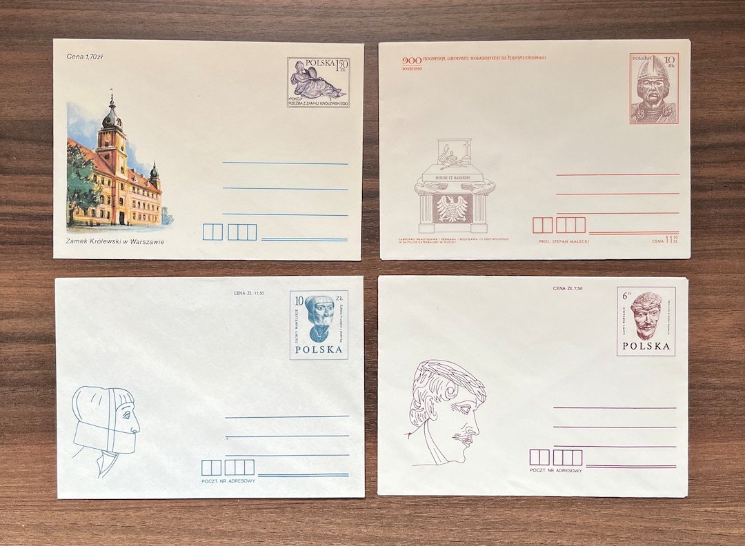Vintage Prepaid Unsued Envelopes From Poland, Old Envelopes Poland ...