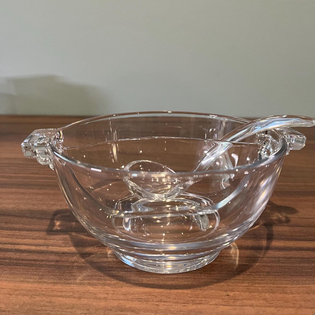 Vintage Cambridge Glass Divided Bowl With Spoon: Pristine Pattern - Etsy