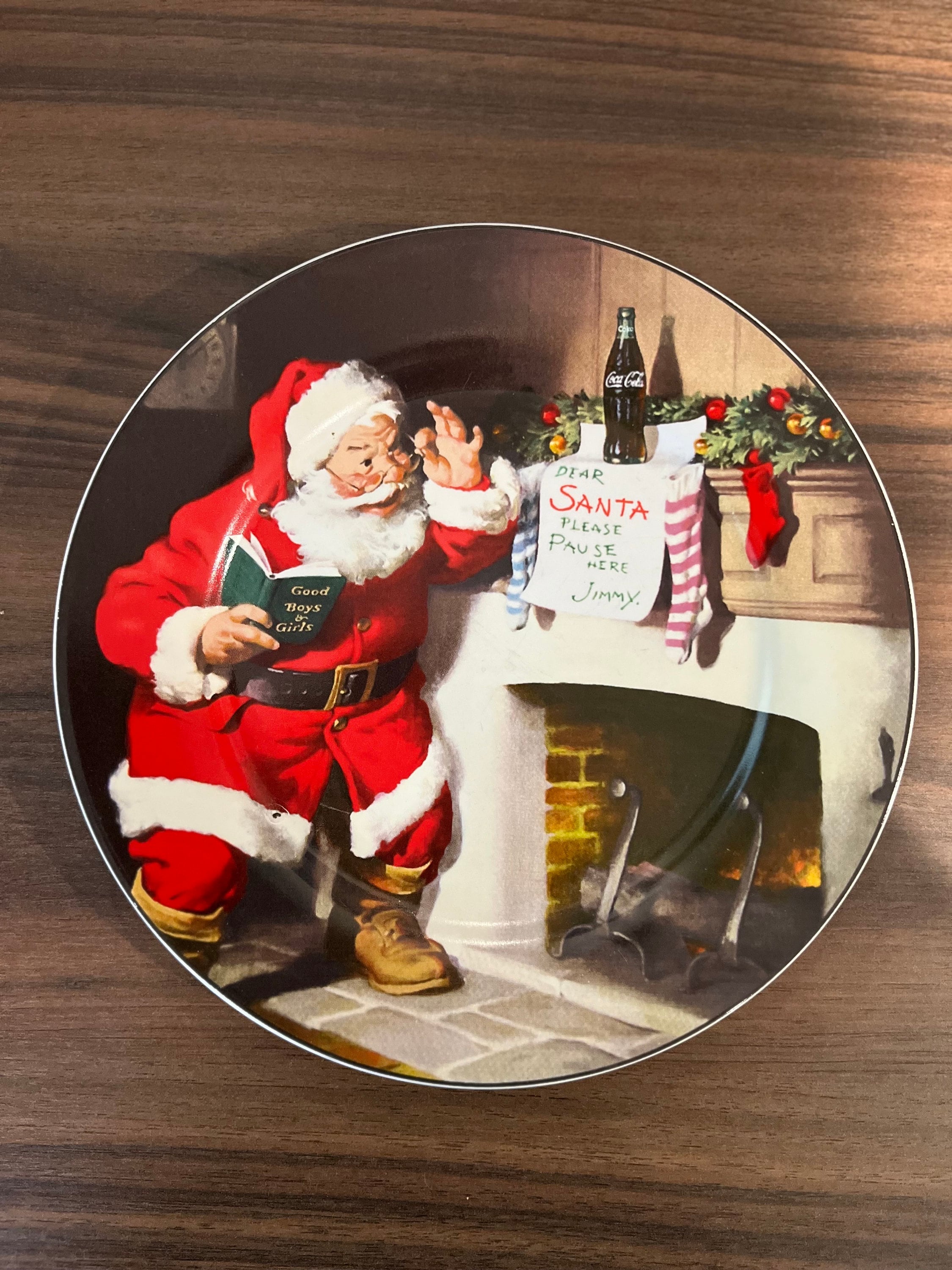 COCA-COLA Christmas Santa, Plate Santa Cookie Plate, Refreshes Coke ...