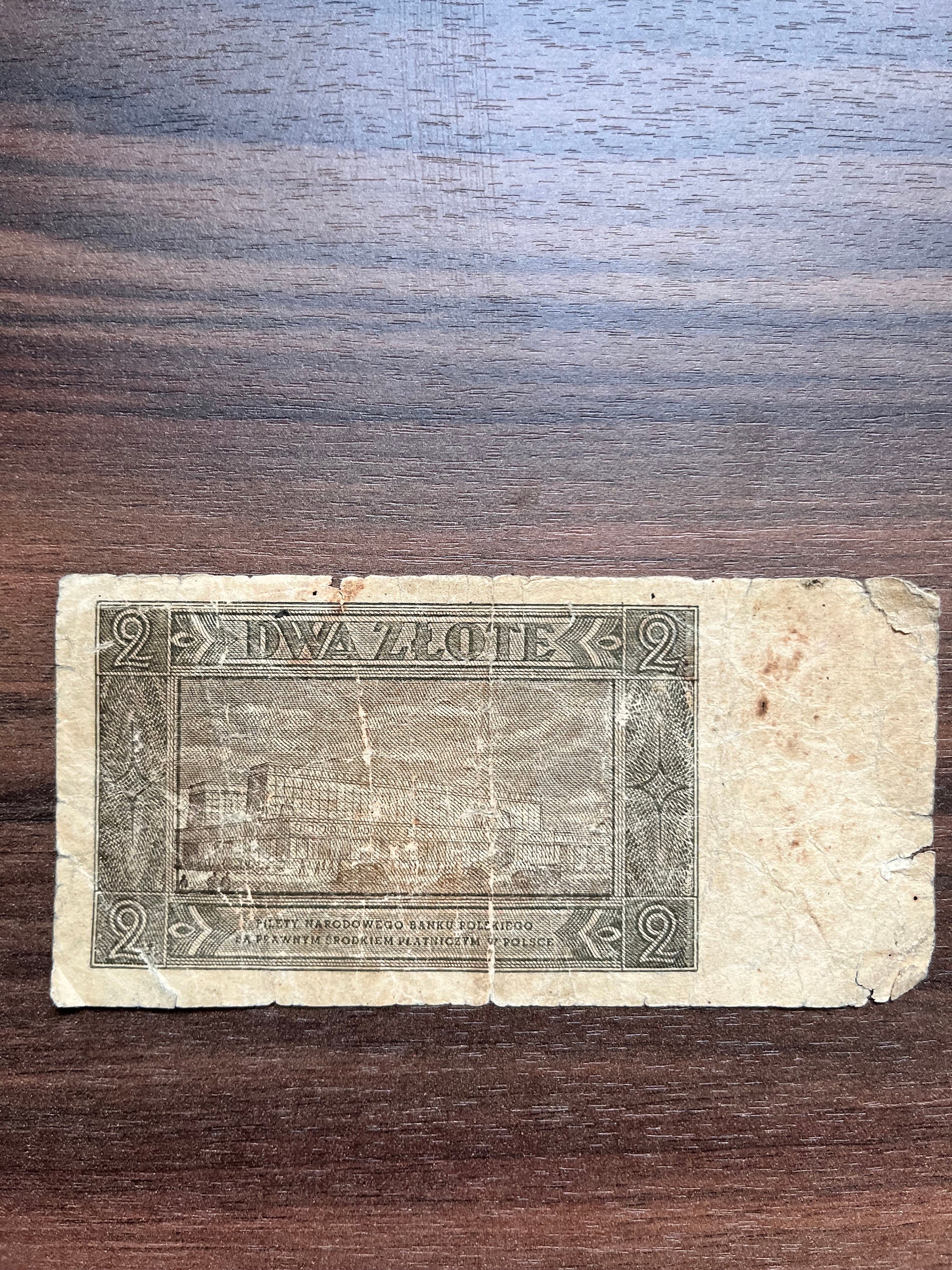 1948 Polish Banknote, 2 Zl Polish Bank Paper Money, Vintage Polish ...