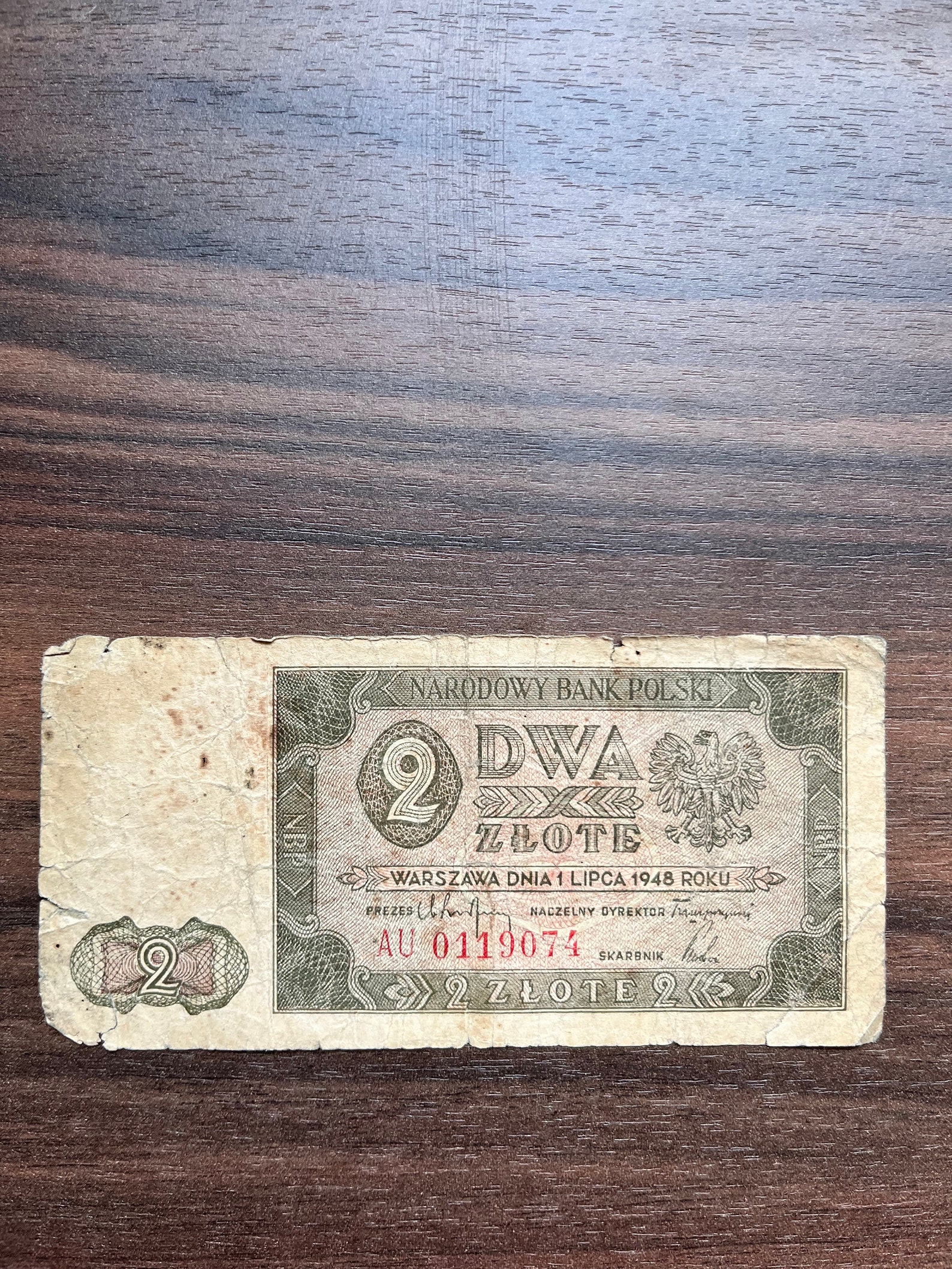 1948 Polish Banknote, 2 Zl Polish Bank Paper Money, Vintage Polish ...