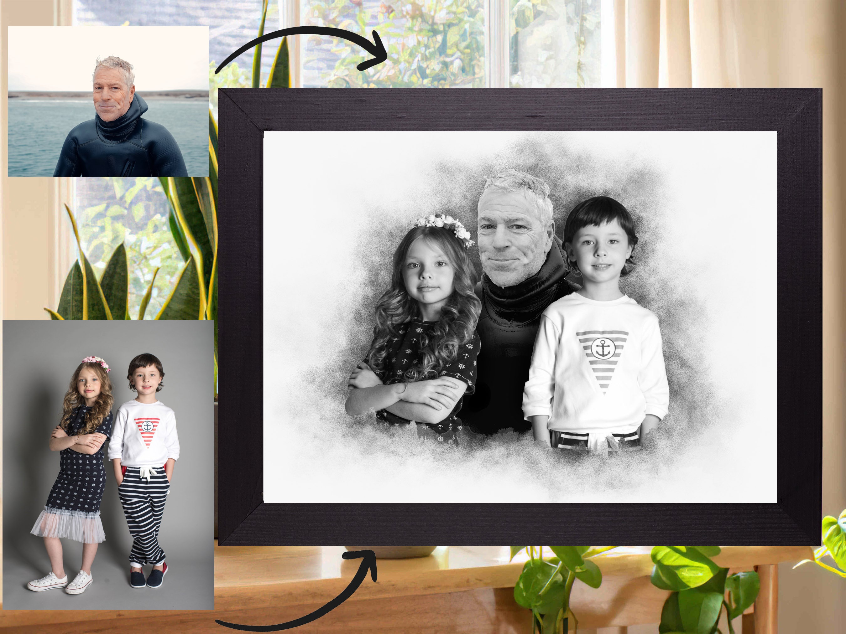 Combine Photos, Add Loved One to Photo, Memorial Gift for Loss, Custom ...