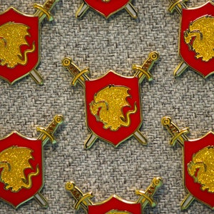 BBC Merlin Camelot Pendragon Crest Shield Excalibur Enamel Pin - Etsy