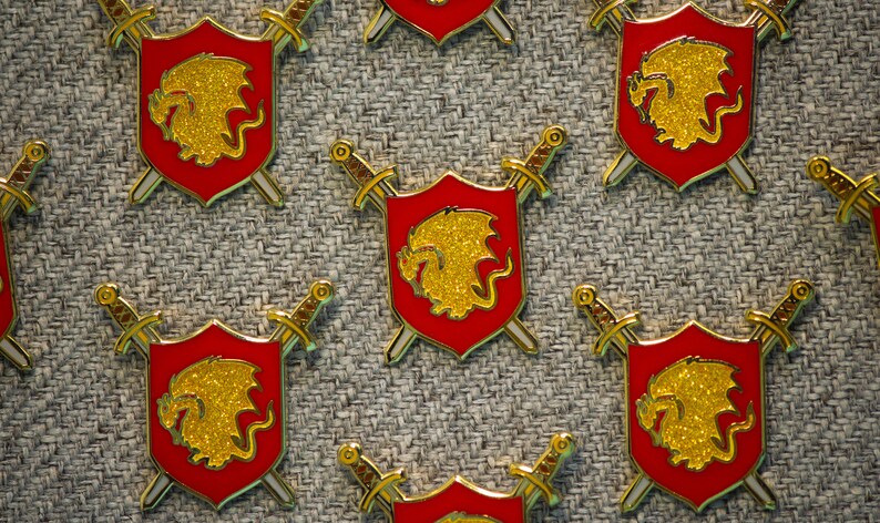 Merlin Inspired Camelot Dragon Crest Shield Excalibur Enamel - Etsy UK