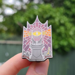 Tolkien Lord of the Rings Eye of Sauron Stained Glass Window Enamel Pin ...