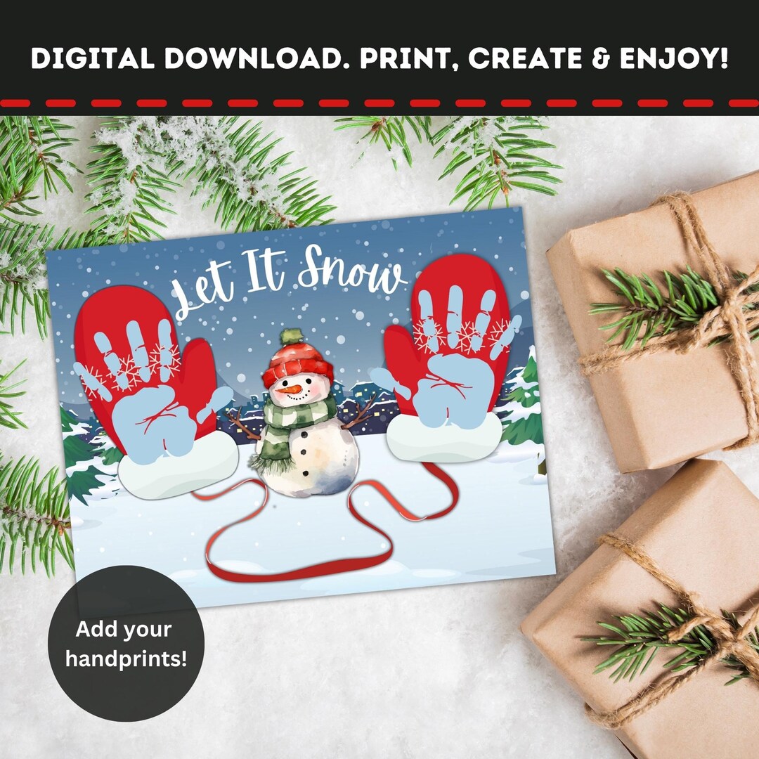 Let It Snow Handprint Snowman Art, Christmas Baby Keepsake, Daycare ...