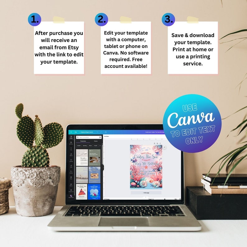 Editable Under the Sea Birthday Invitation, Ocean Animals Party Invite ...