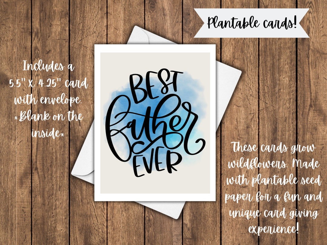 Best Father Ever Plantable Seed Card, Grows Wildflowers, Greeting Card ...