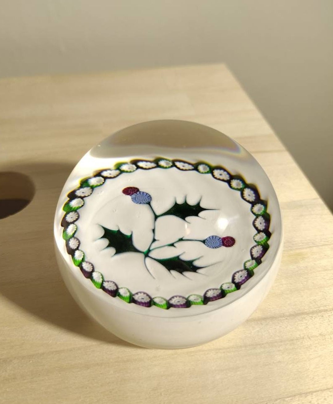 Caithness Glass 'thistle' Paperweight/millefiori Art - Etsy