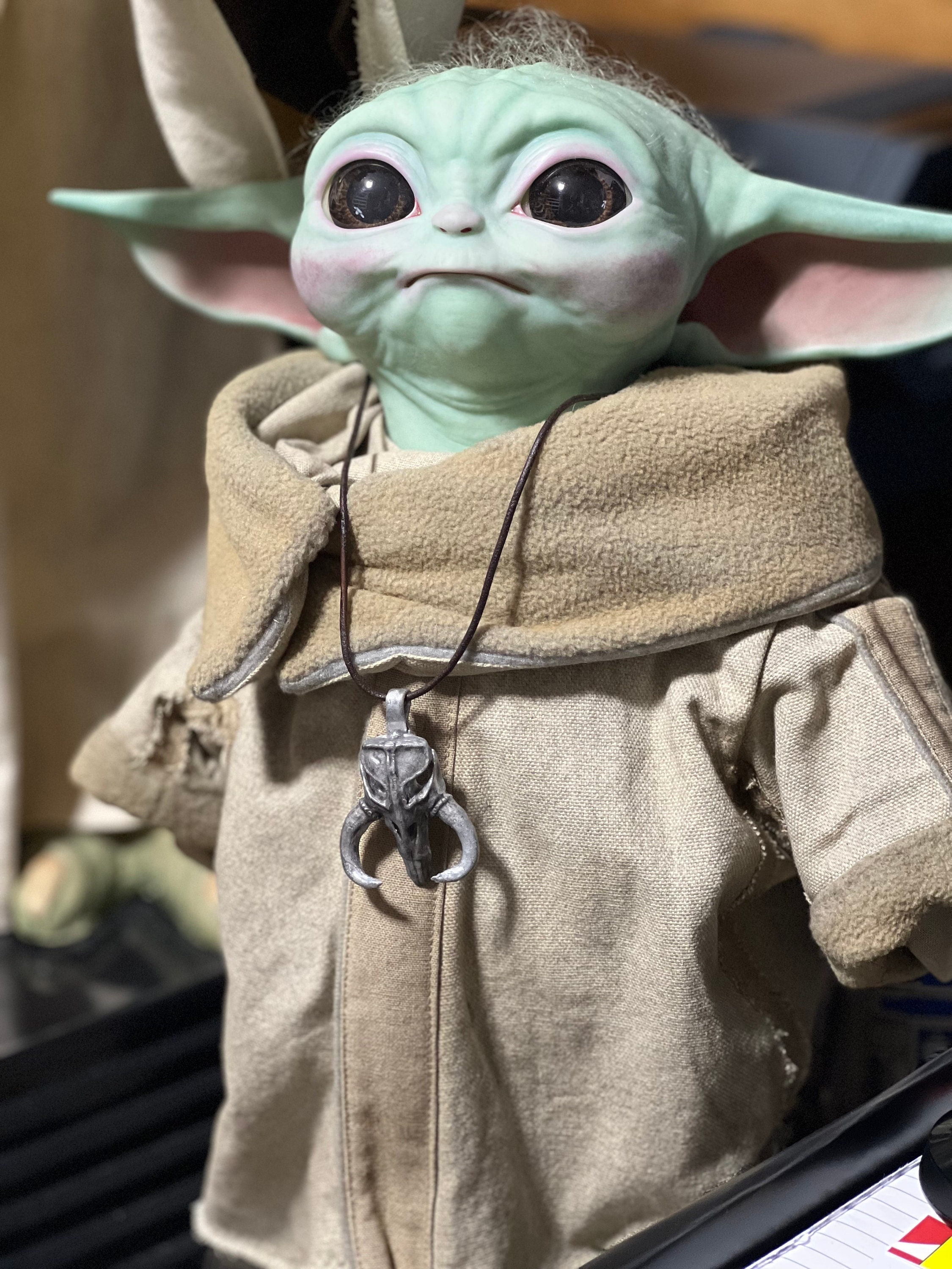 Star Wars Mandalorian Grogu’s Mythosaur Pendant Necklace Prop Replica ...
