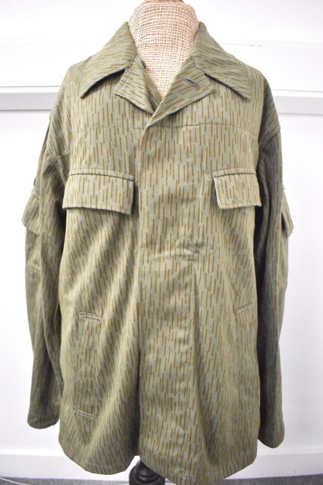 East German DDR Raindrop Strichtarn Camouflage Combat Shirt Jacket Size ...