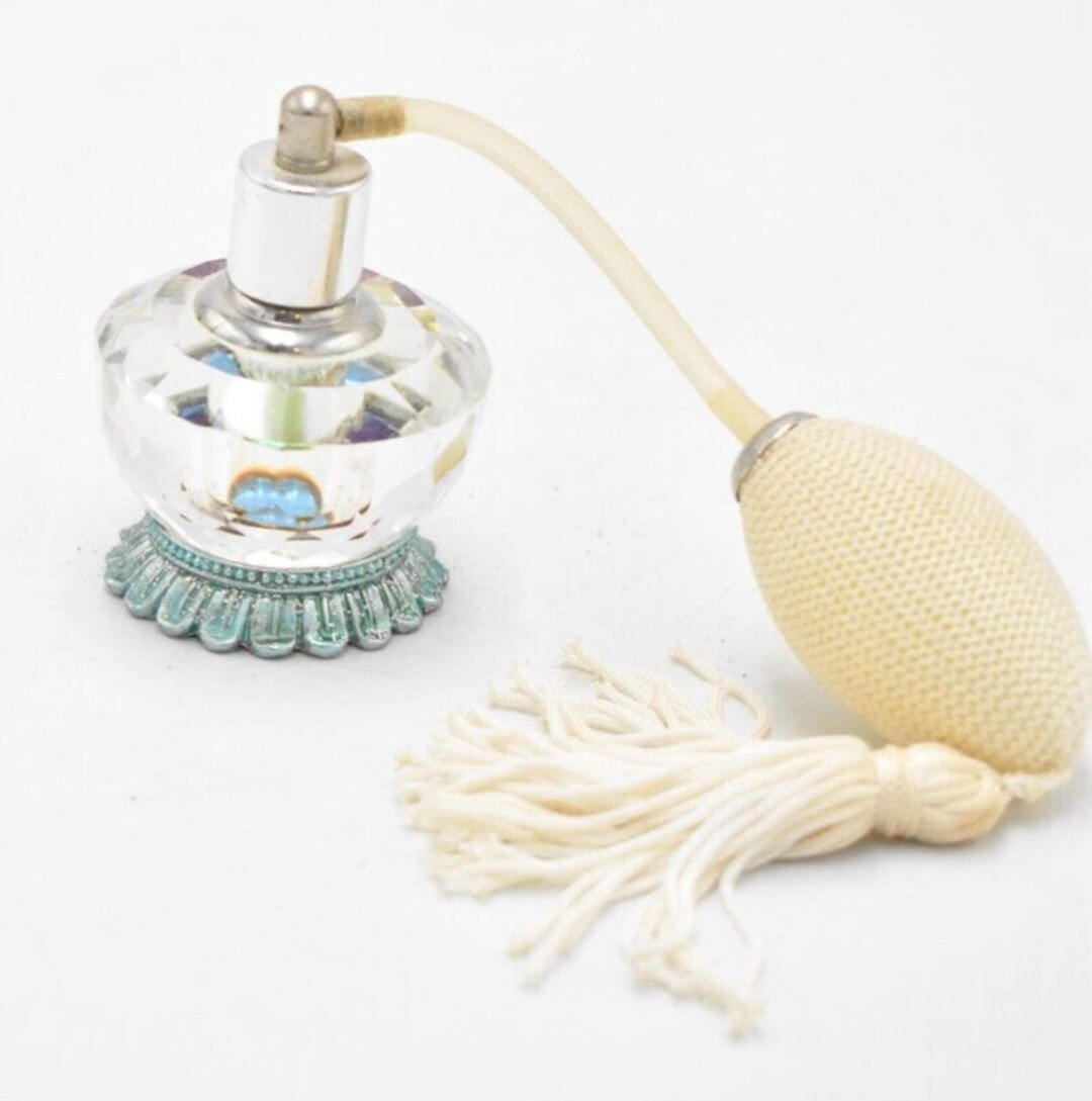 Vintage Blue Glass Atomiser Perfume Bottle - Etsy