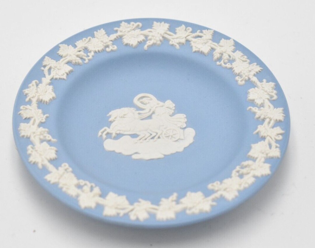 Vintage Wedgwood Jasperware Blue Plate Aurora Chariot Motif - Etsy