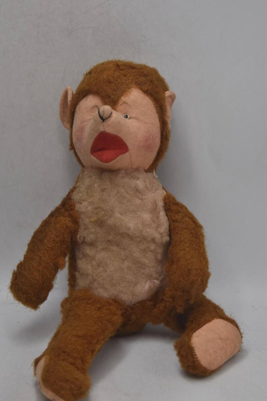 Vintage 1940s 1950s Monkey Plush Soft Toy Jointed Wood Wool 30cm - Etsy
