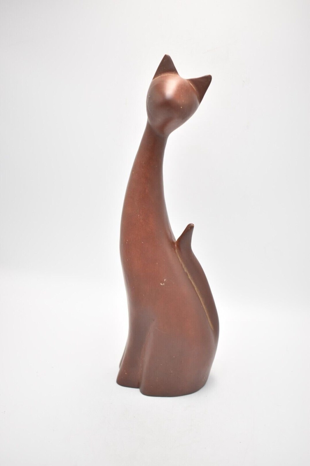 Vintage Long Neck Brown Cat Figurine Statue Ornament - Etsy