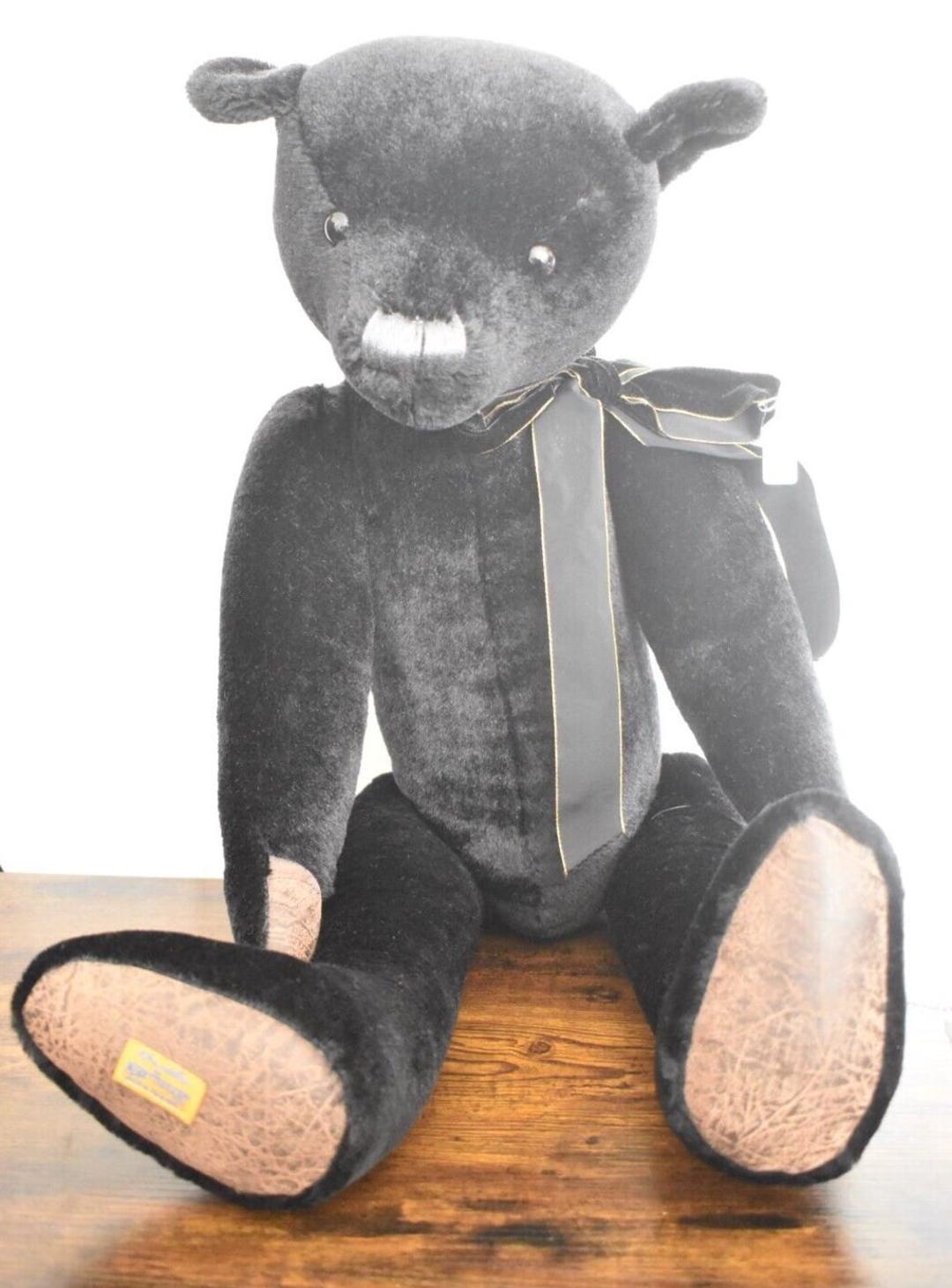 Merrythought Alpha Farnell Black Mohair Teddy Bear - Growler Limited ...