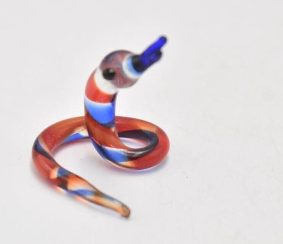 Vintage Murano Art Glass Snake Figurine Ornament Statue - Etsy