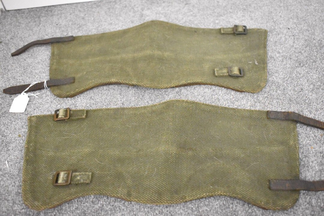 British Army WWII 1937 Pattern Canvas Gaiters/anklets Dated 1942 Size 3 ...