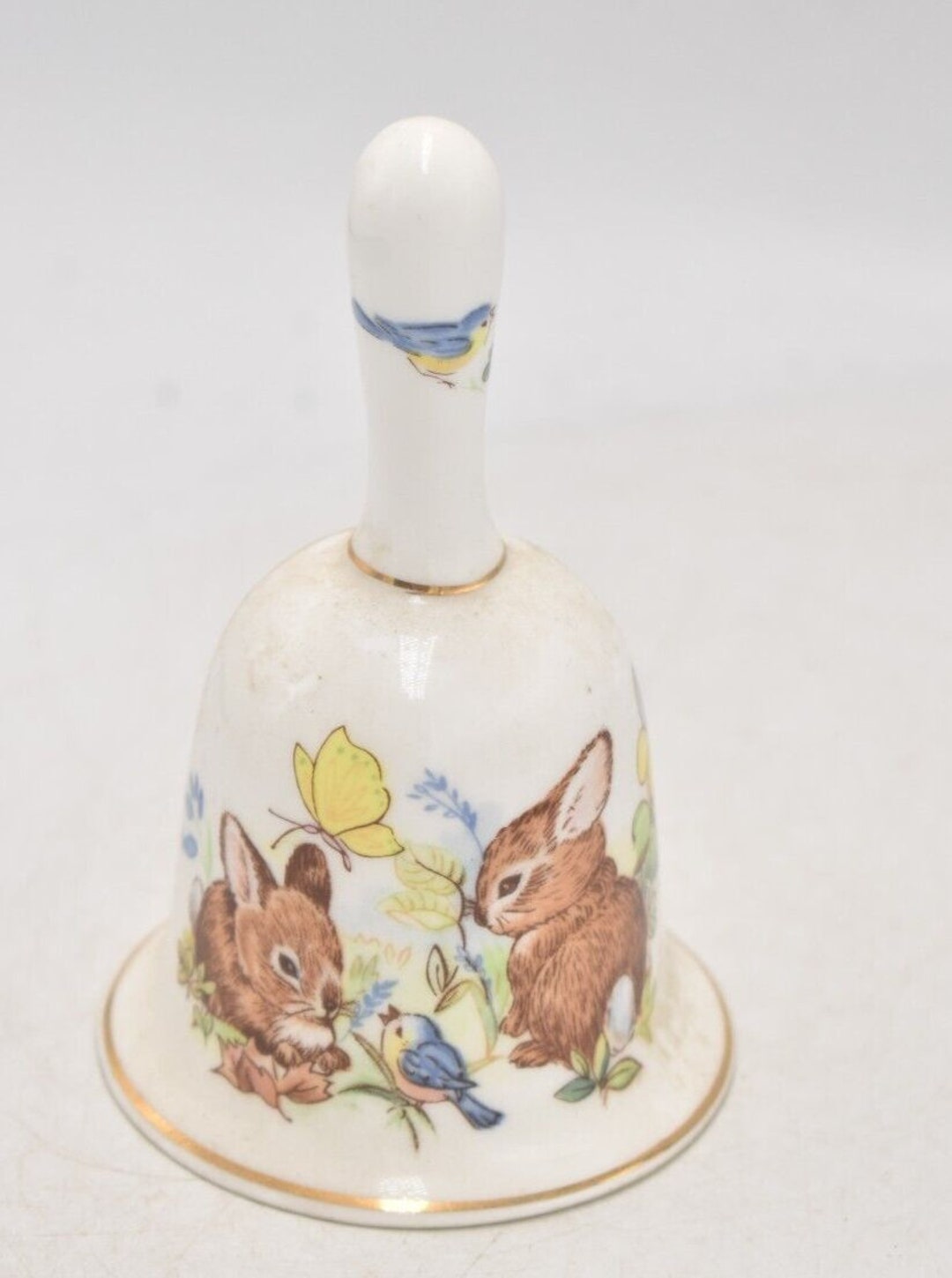 Vintage Bunny Rabbits Bell Figurine Statue Ornament - Etsy