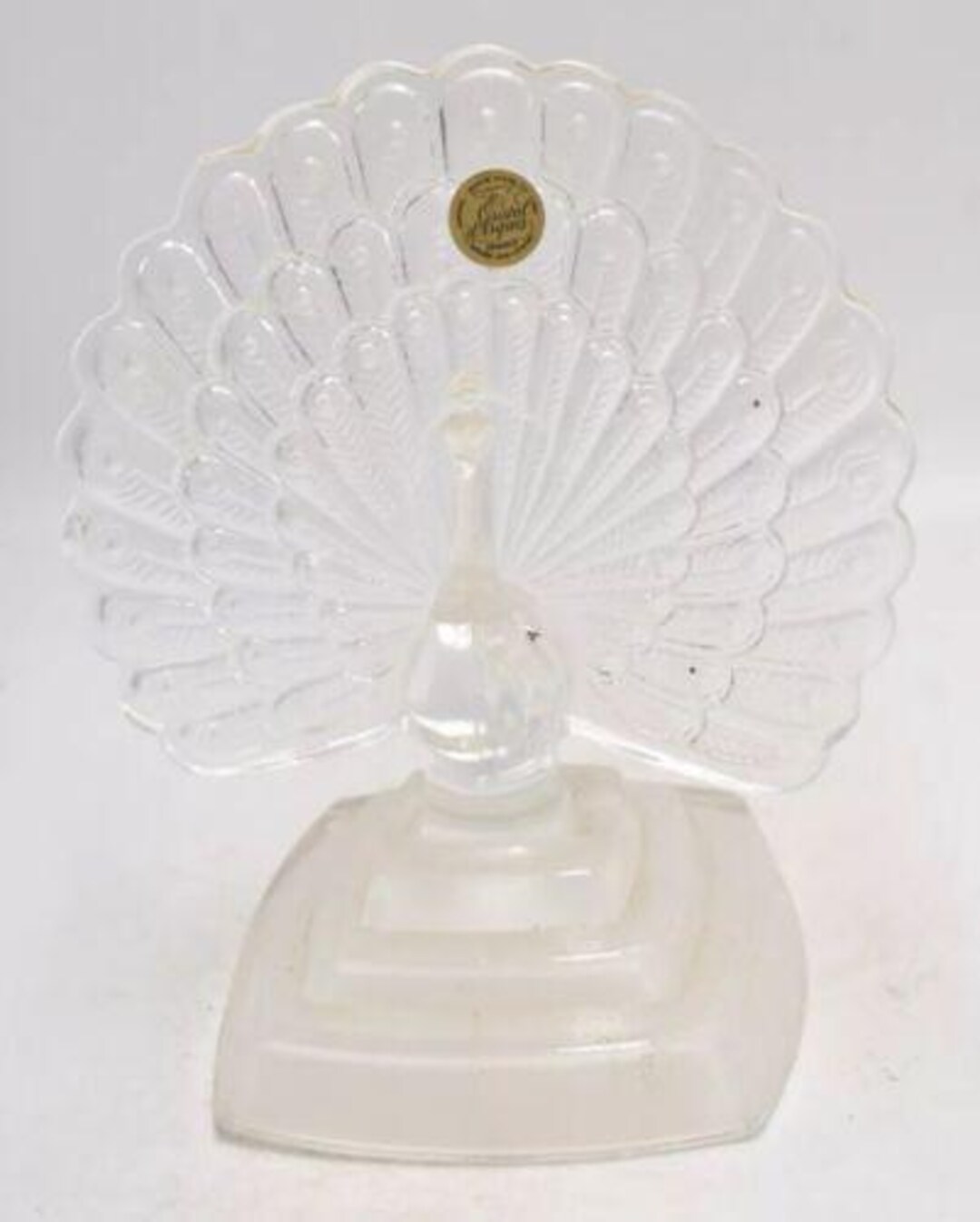 Vintage Cristal D'arques Lead Crystal Peacock Figurine - Clear Glass ...