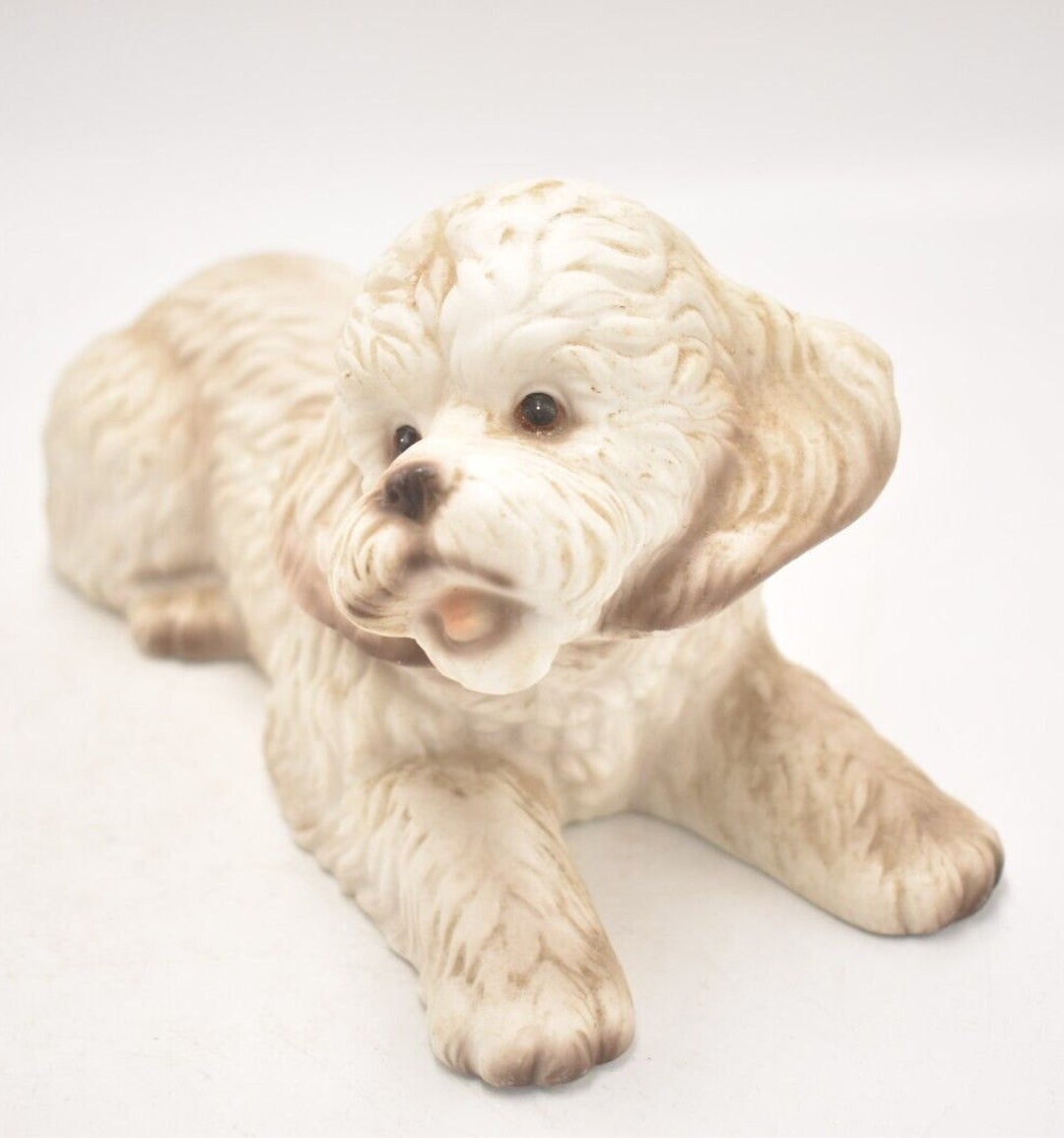 Vintage Harvey Knox HHH Bisque White Poodle Dog Figurine Statue ...