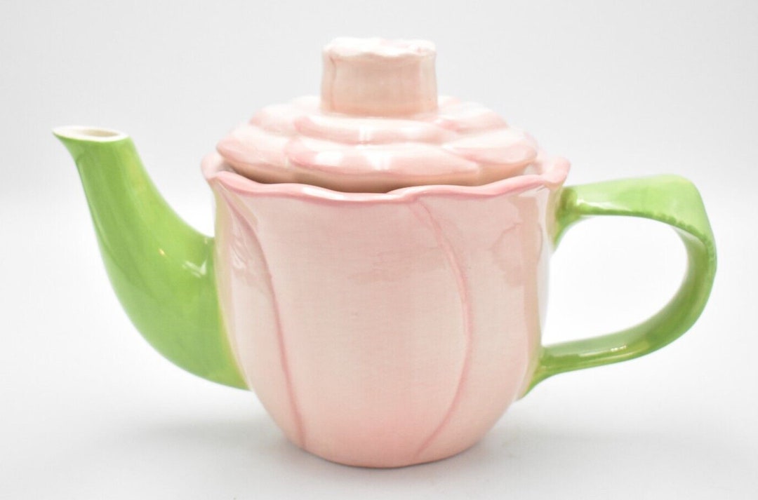 Vintage Rose Teapot Hand Painted Ceramic Decorative - Etsy