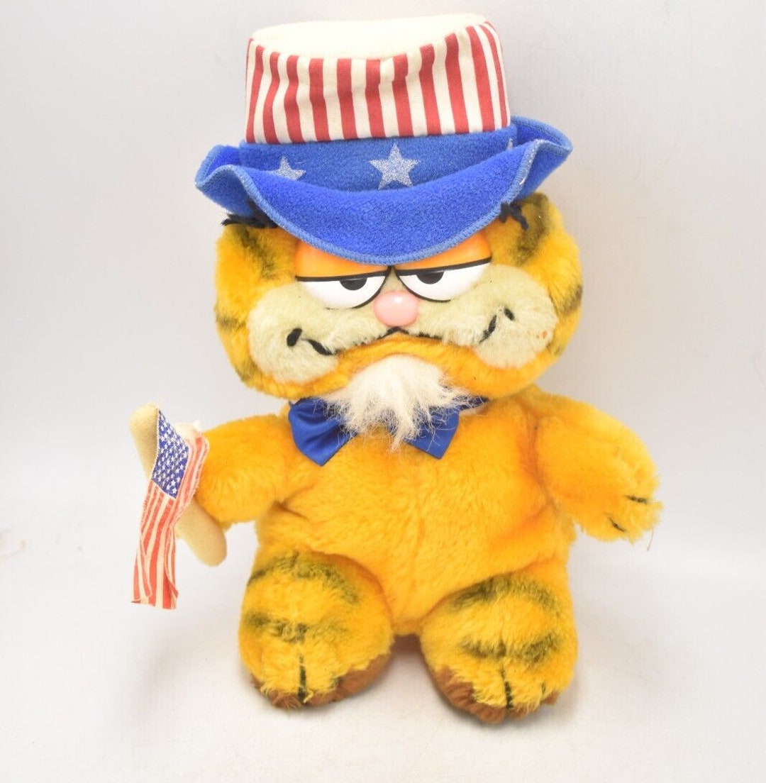 Vintage 1981 Dakin Garfield Uncle Sam Plush Cuddly Soft Toy - Etsy