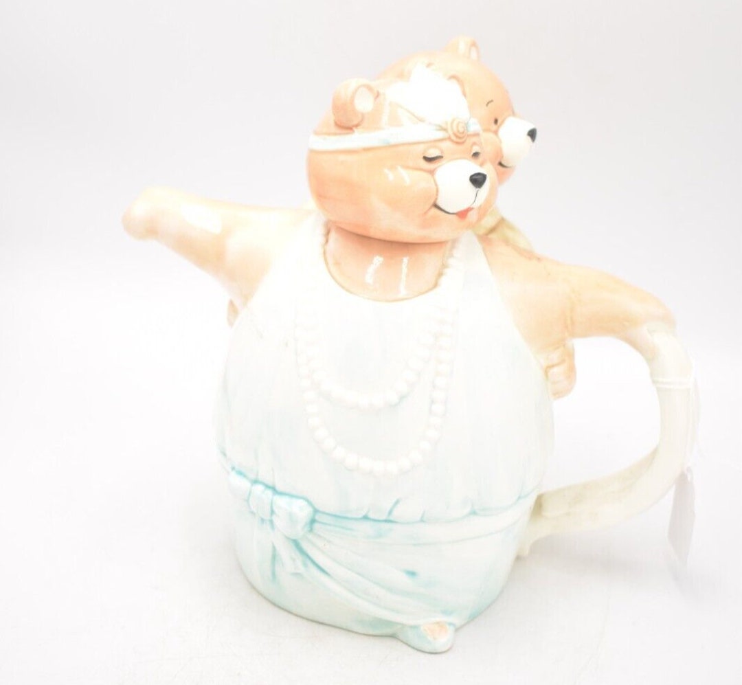 Vintage Teddy Bear Couple Ballroom Dancing Teapot Novelty Decorative ...